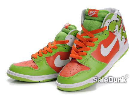 Animate Custom Shoes: Yoshi Nike High Tops Custom Dunk For sale