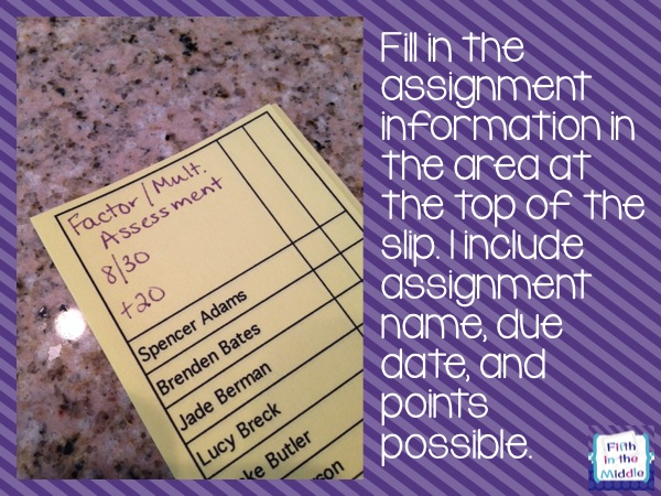 Bright Idea - Assignment Cover Slips | Fifth in the Middle
