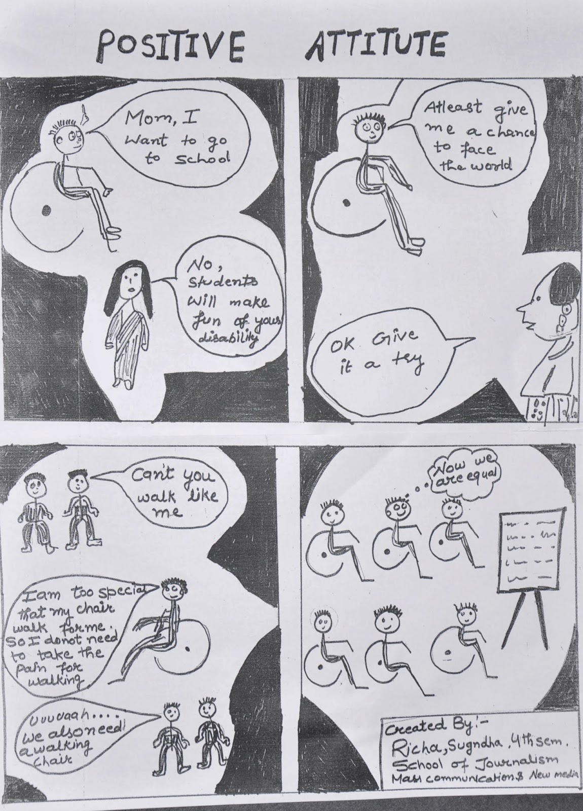 Delayer: Positive Attitude: Winning Comic Strip on disability