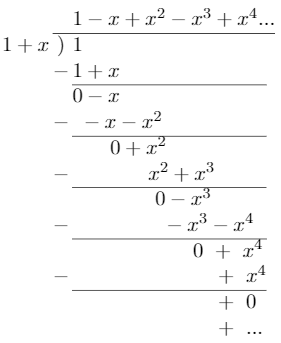 Beauty of Analysis: Dividing power series (1): Long Division