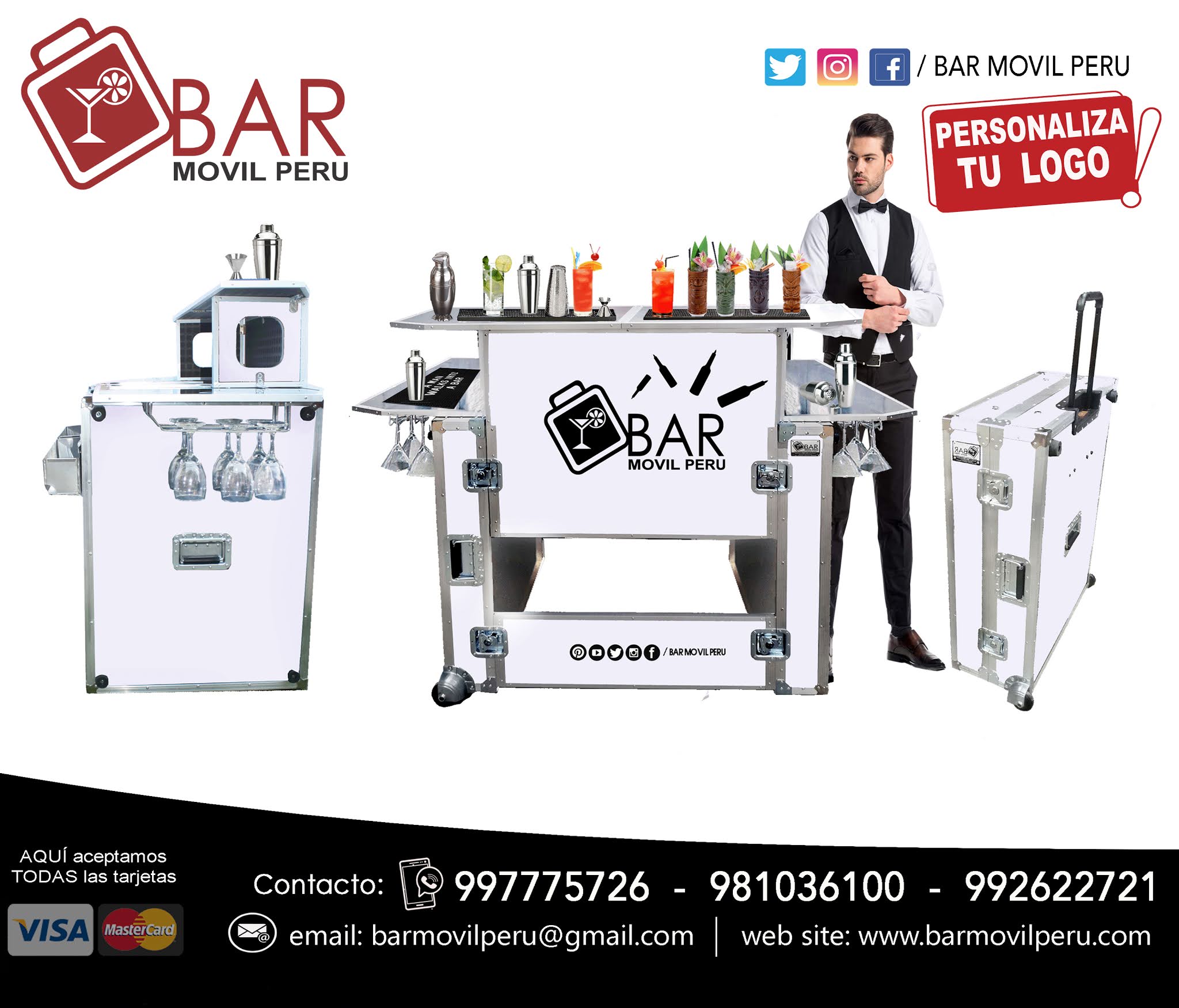 Bar Movil Barra Movil Bares portables Bar Bartender Delivery Barra Movil