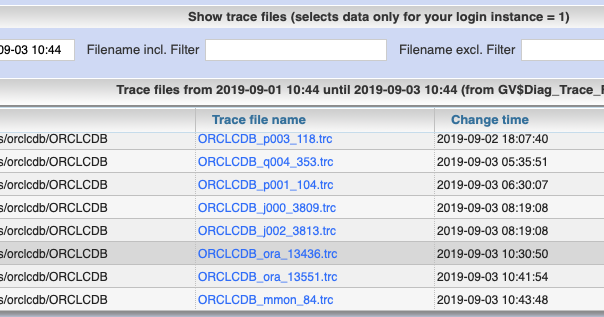 Panorama: List Oracle trace files and it's content
