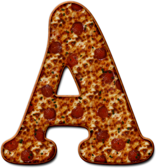 Alfabeto Decorativo: Alfabeto - Pizza 1 - PNG - Letras - Maiúsculas e ...