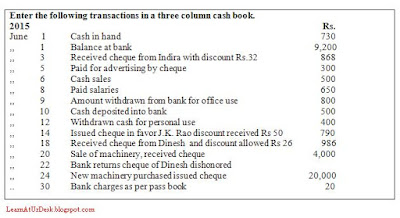 HOW TO PREPARE TRIPLE COLUMN CASH BOOK?