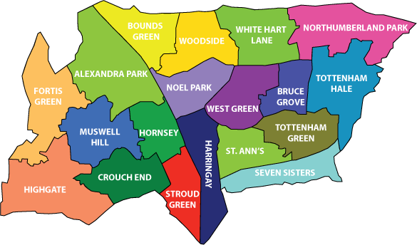 Haringey Map Region Political | Map of London Political Regional