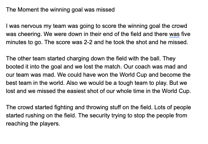 Room 1 @ Casebrook Intermediate: Moment in Time Writing T3 2019