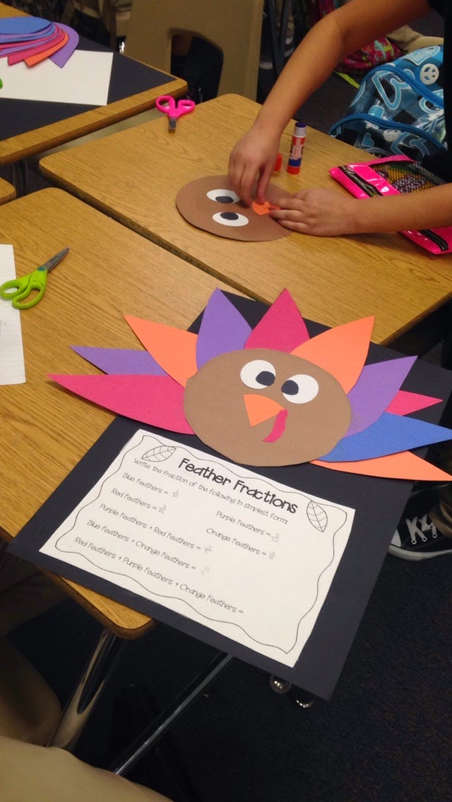 Where Ms. Green's Math Grows!: Turkey Feather Fractions!