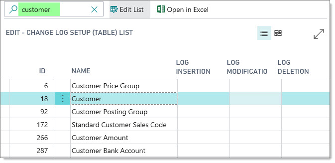 Steve Endow - The Blog: Business Central: Change Log feature