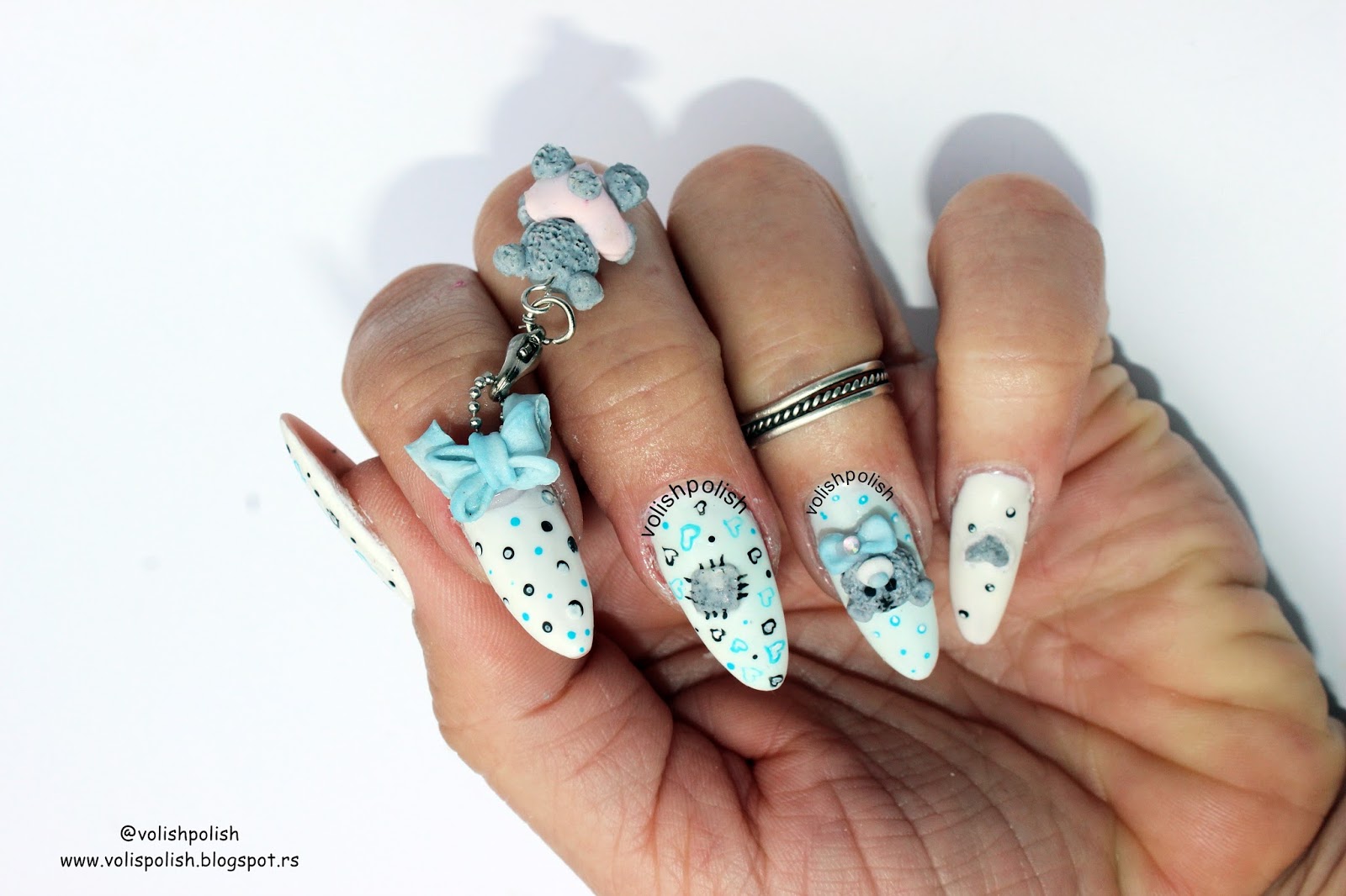 VOLISH POLISH: 3D i 4D nail art: Tatty Teddy Me to You medvedić od akrila