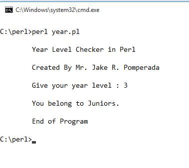 Free Programming Source Codes and Computer Programming Tutorials: Year Level Checker Using Perl