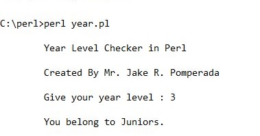 Free Programming Source Codes and Computer Programming Tutorials: Year Level Checker Using Perl