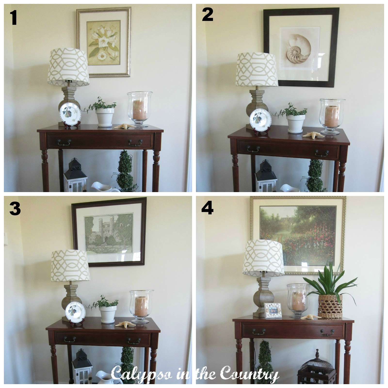 Spring Vignettes with a New Lamp - Calypso in the Country
