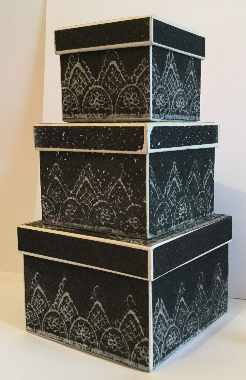 Dandie Crafts : Black Lace Boxes with Tonic Studios Nuvo Sparkle Dust