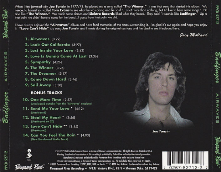 Classic Rock Covers Database: Badfinger - Airwaves (1979)