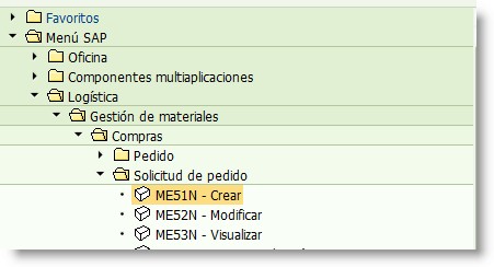 Creación de SOLPED Para Abastecimiento