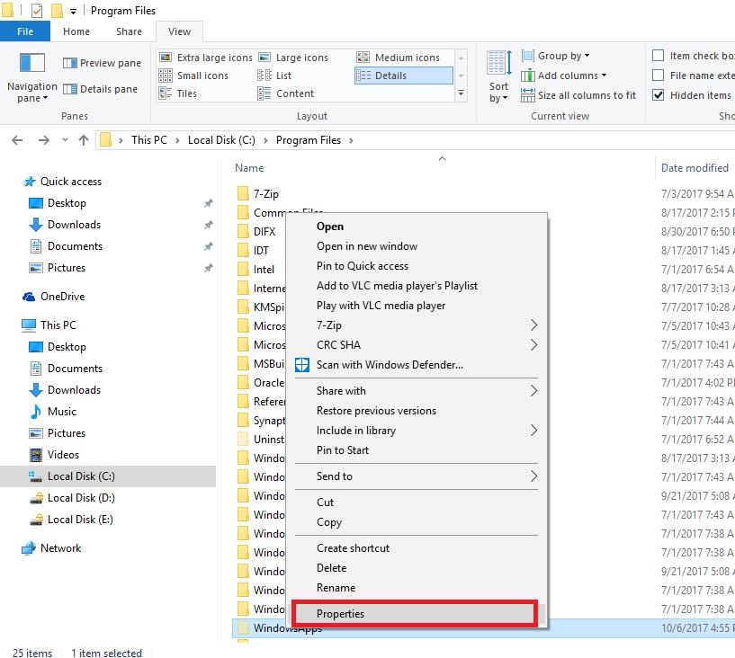 Get Access to WindowsApps Folder in Windows 10
