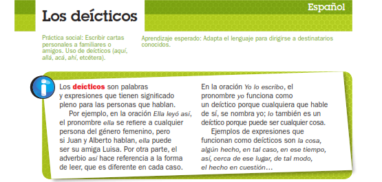 JESUS ROMERO FLORES : Los deícticos 6°