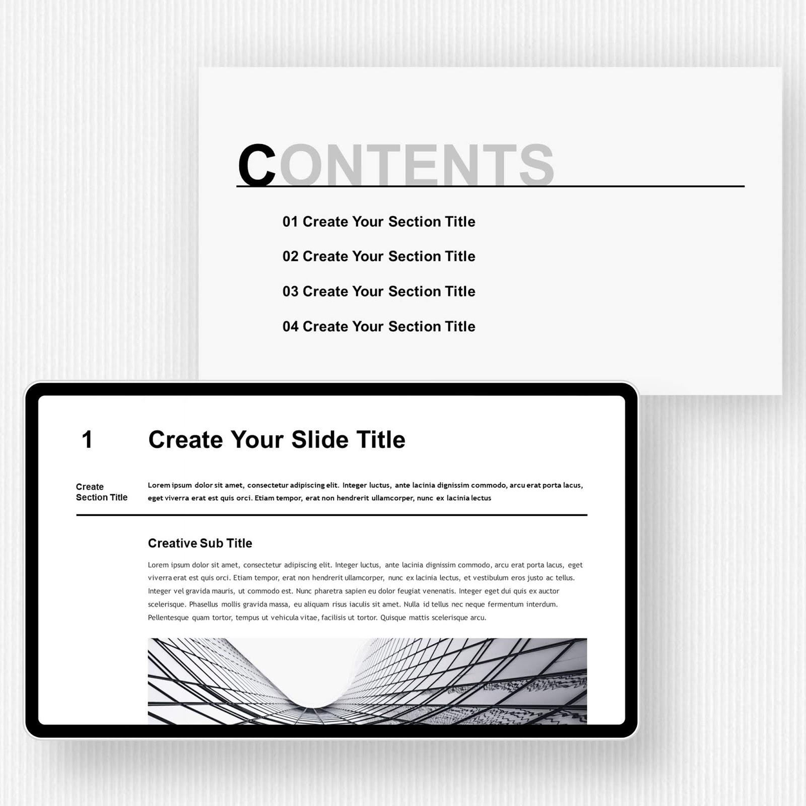 Mono Horizontal Linear PowerPoint Templates - PowerPoint Free