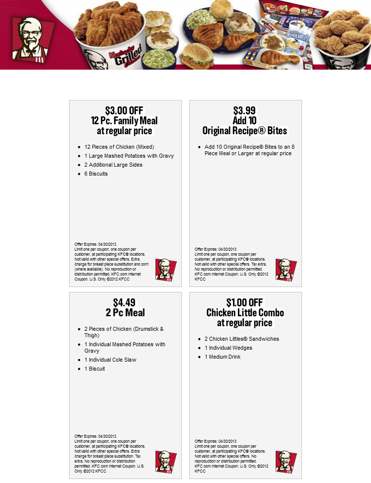Free Printable Coupons: Kfc Coupons