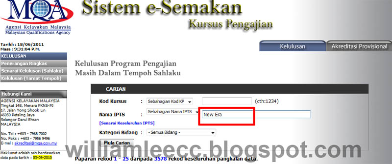 William Lee C.C: How to verify MQA Approval Status (Stage 1 - Kelulusan ...