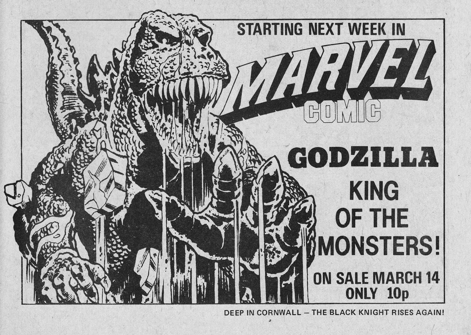 STARLOGGED - GEEK MEDIA AGAIN: 1979: GODZILLA in MARVEL COMIC HOUSE AD ...