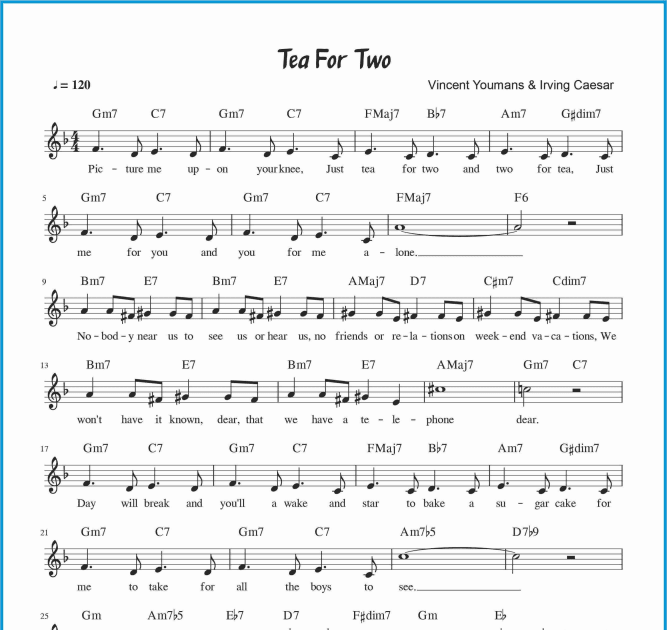 Chord Lagu Tea for Two - SEPUTAR MUSIK