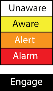 Sensible Self Defense: Mindset: The Cooper Color Codes