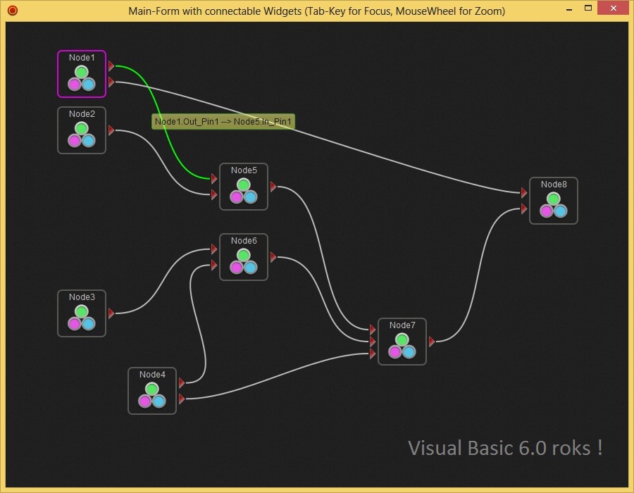 Visual Basic 6.0 - Superior Source Code: Rendering of Nodes in a Graph