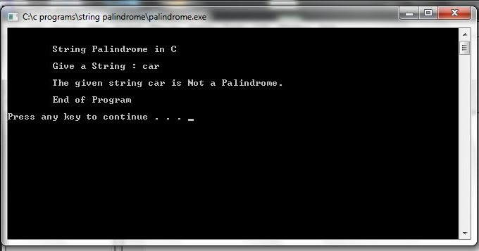Free Programming Source Codes And Computer Programming Tutorials String Palindrome In C