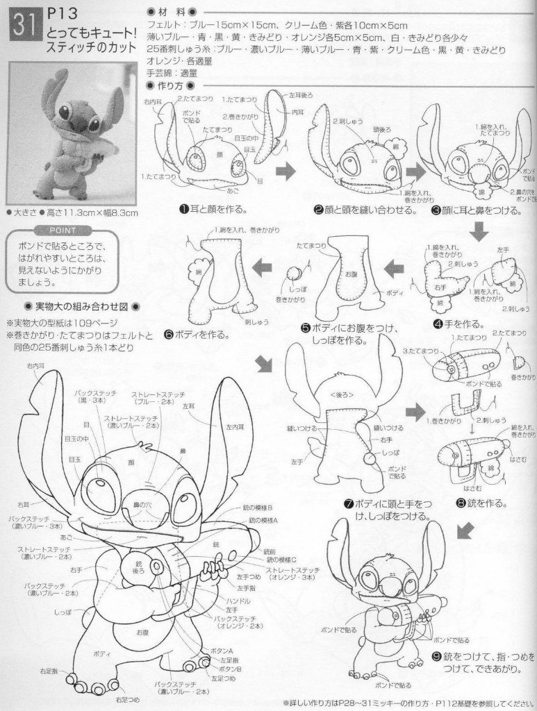 Stitch: Molde grátis - Ver e Fazer