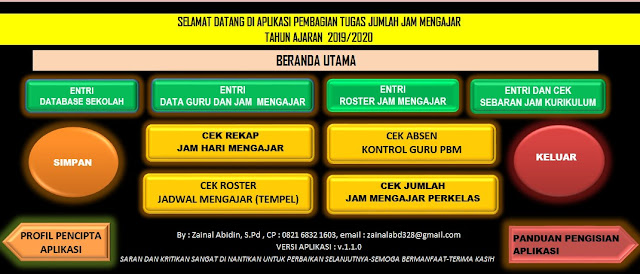APLIKASI ROSTER PELAJARAN UNTUK SMP DAN SMA FORMAT EXCEL