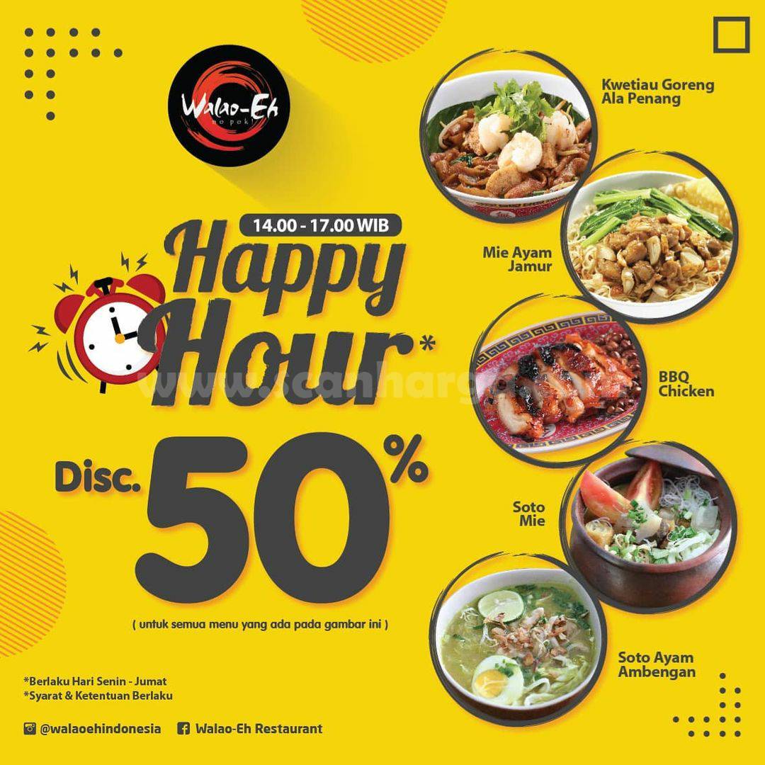 Promo Walao-Eh Happy Hour Diskon 50% untuk semua Menu - scanharga
