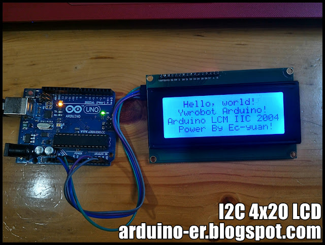 Arduino-er: I2C 4x20 LCD, test on Arduino Uno using LiquidCrystal_I2C ...