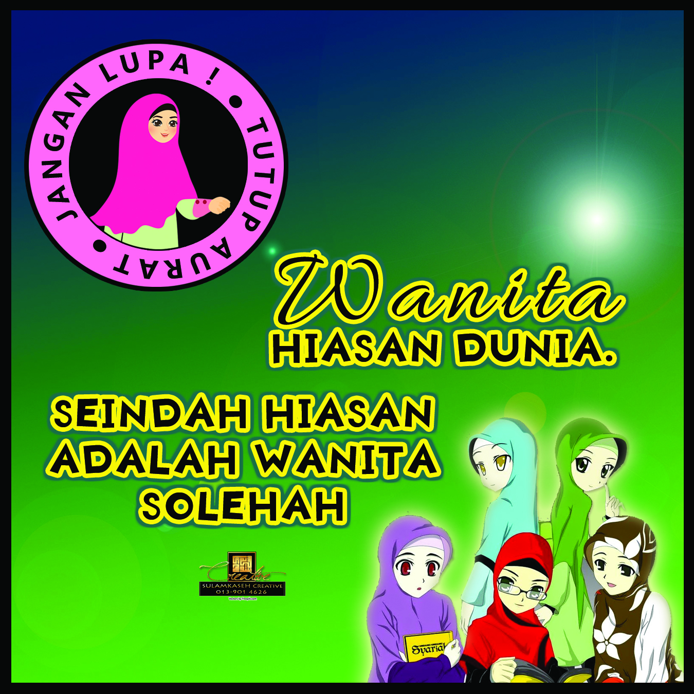 Freebies Poster Kempen Menutup Aurat - SulamKaseh Creative Cards Lawa