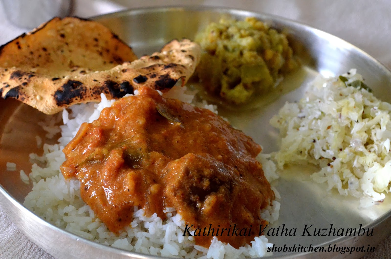 Kathirikai Vatha Kuzhambu - ShobsKitchen