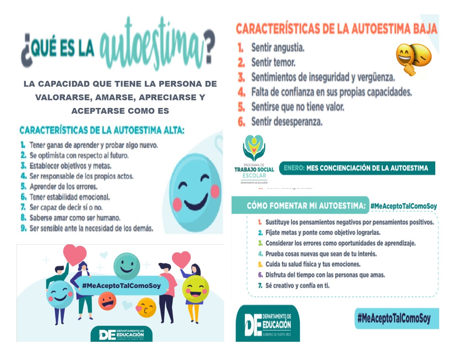 Trabajo Social Escolar: Mes de la Concienciación de la Autoestima