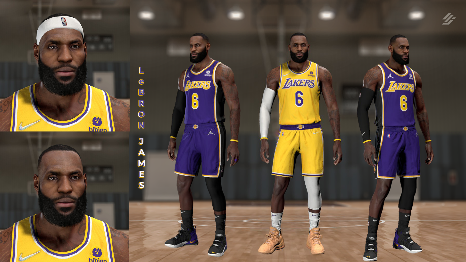 NBA 2K22 Lebron James Cyberface Headband Update and Body Model by monja