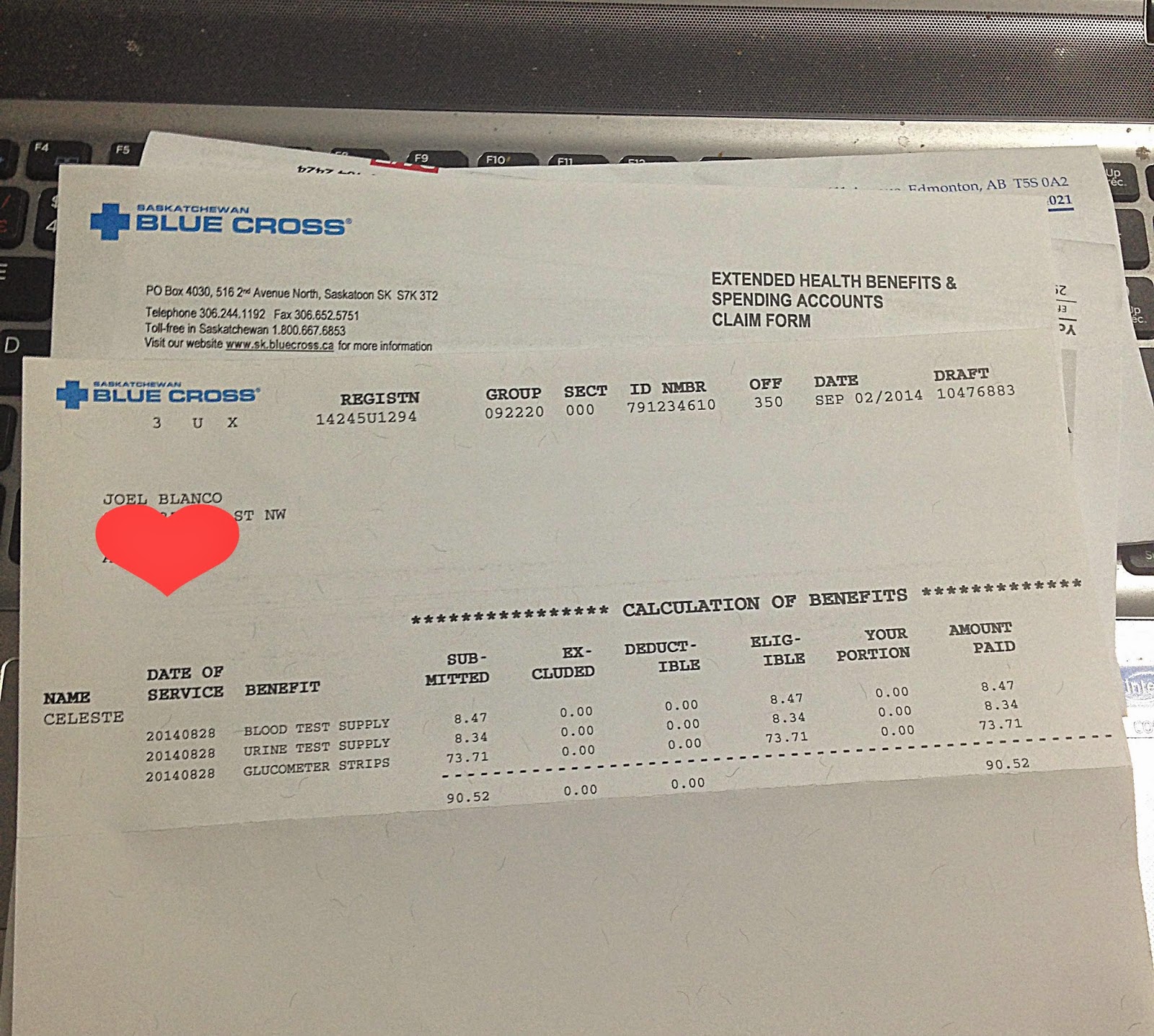 Mrs.CB in BC: Thank you, Saskatchewan Blue Cross!