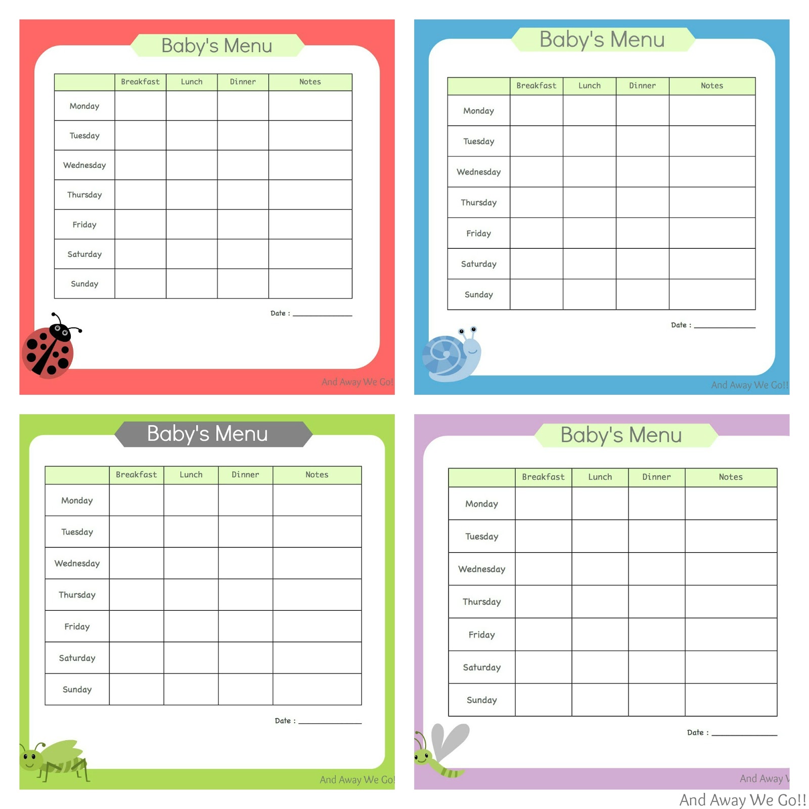 and away we go!: Menu Planning for Baby...