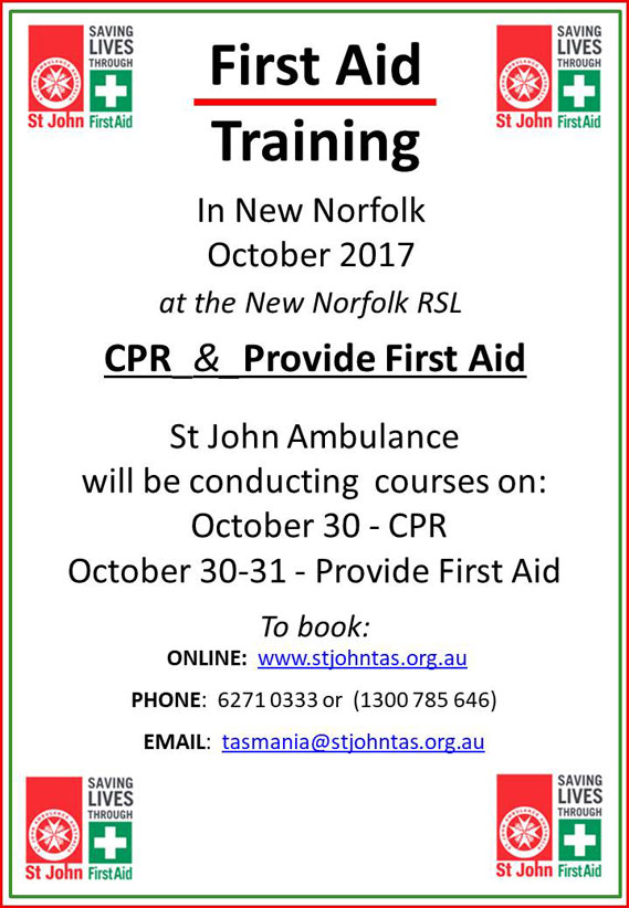 First aid training at New Norfolk - New Norfolk News