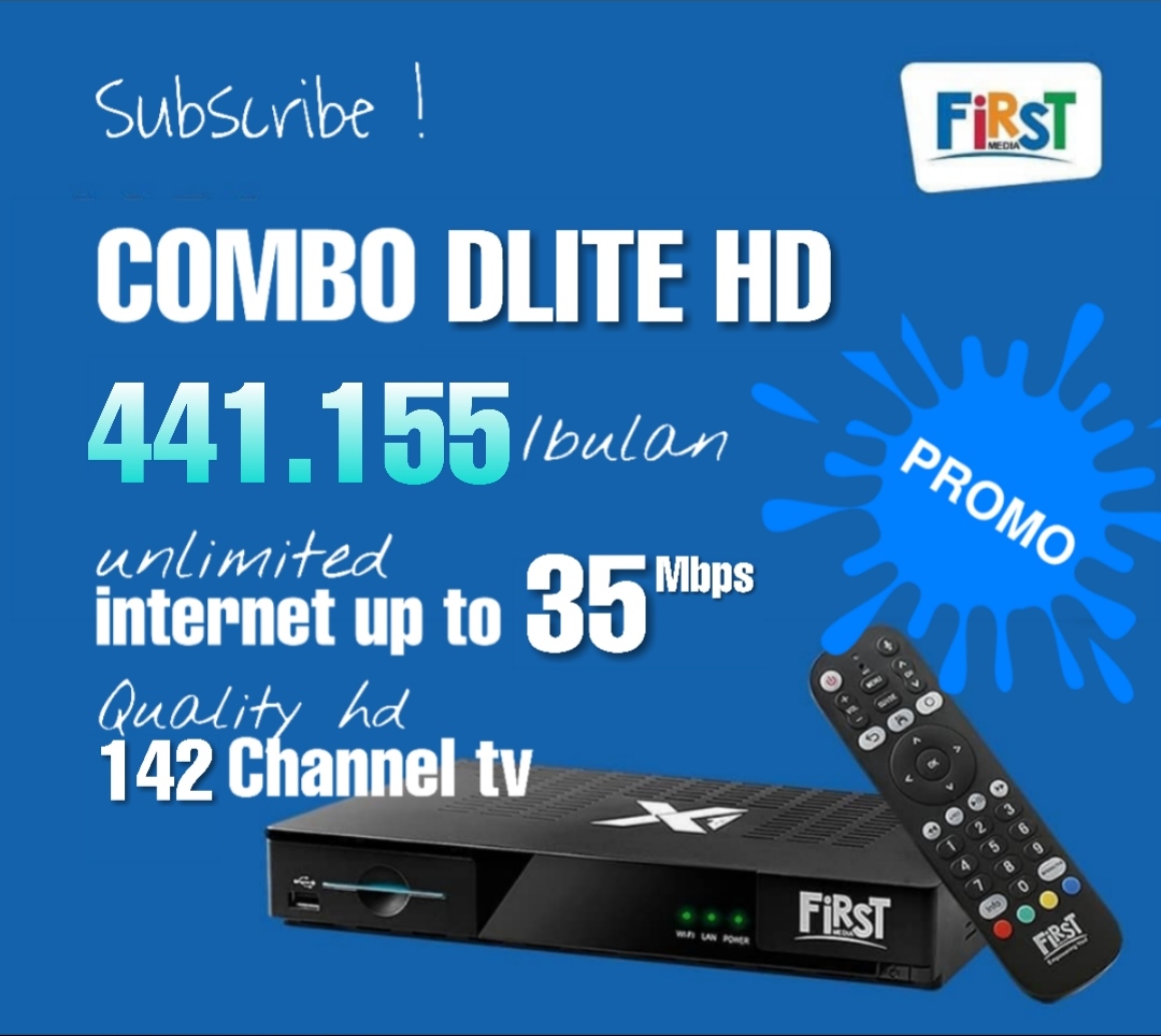 PROMO FIRST MEDIA PAKET COMBO D'LITE HD Rp441.155/BULAN
