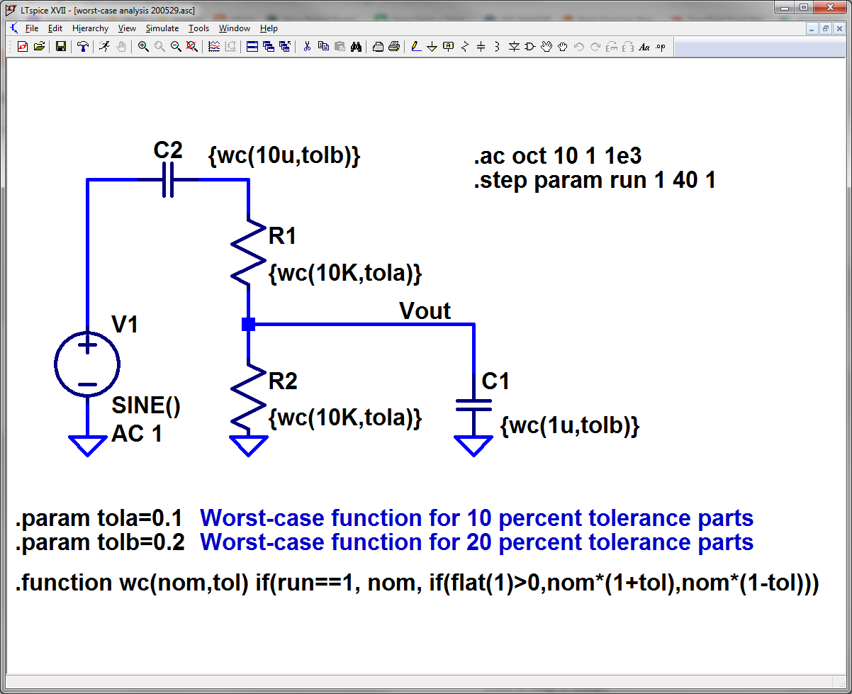 K6JCA: Monte Carlo and Worst-Case Circuit Analysis using LTSpice