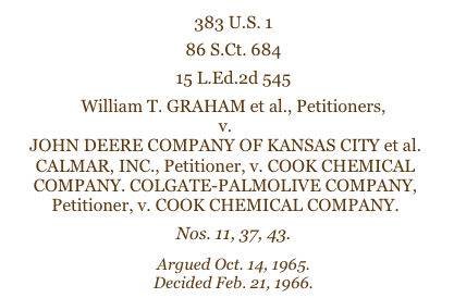 enpan's Patent & Linux practice: Graham v. John Deere Co. 判例