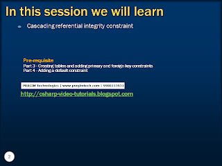 Sql server, .net and c# video tutorial: Part 5 – Cascading referential ...