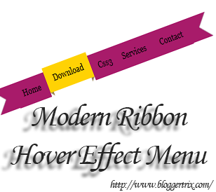 Modern Ribbon Hover Effect Menu Bar For Blogger | Blogger Tips ...