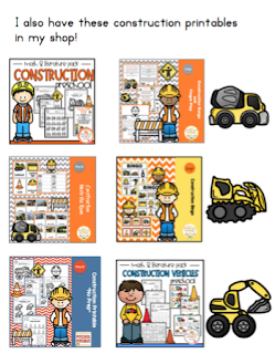 Construction Mats for Math Center ~ Preschool Printables