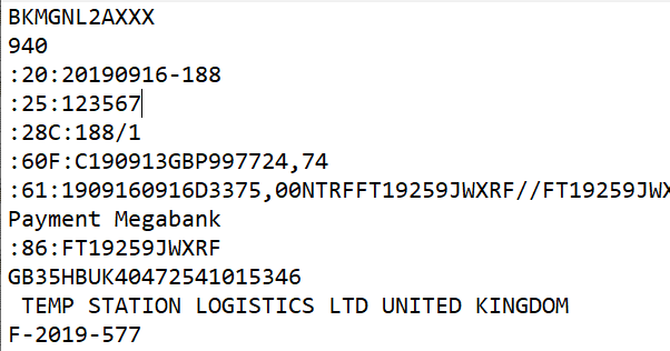 HSRoracentre: How to read MT940 bank statement format