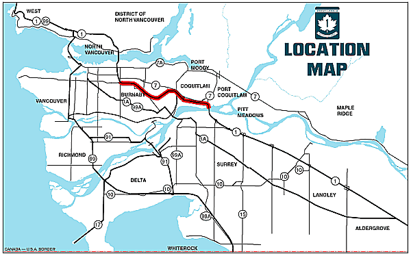 Map Of Lower Main Land Bc
