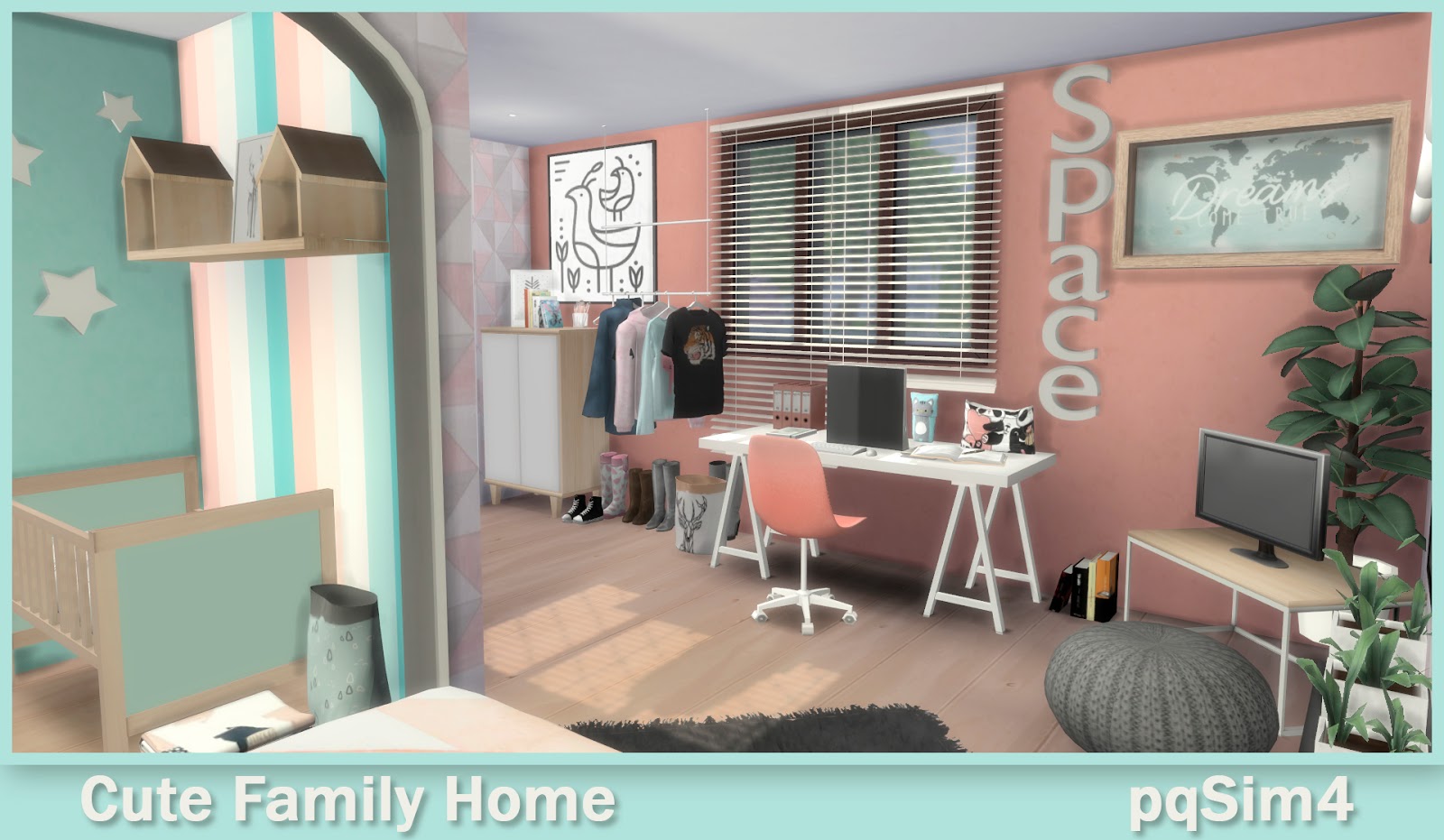 Cute Family Home. The Sims 4 Speed Build.