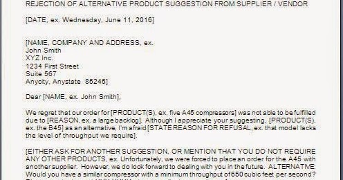 Suggestion Rejection Letter Format